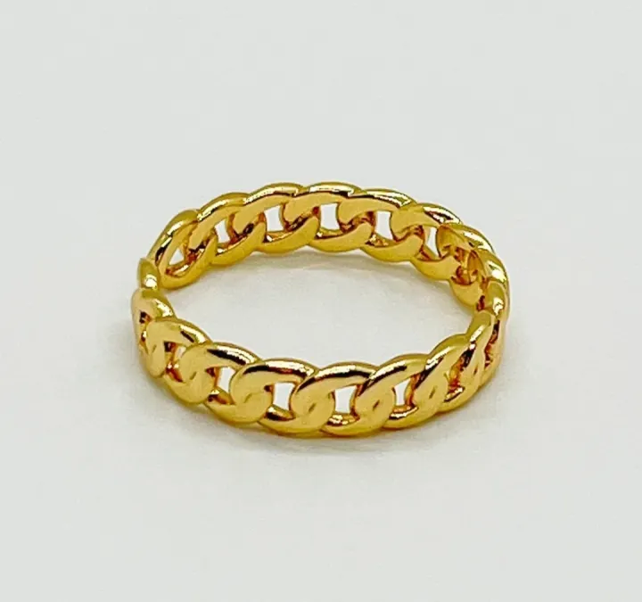 Unisex Gold Plated Panchadhatu Chain Design Ring | Gold Plated Chain ...