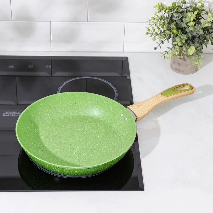 Hot Chef Olive Green Granite Coated Non-Stick Induction Base Fry Pan ...