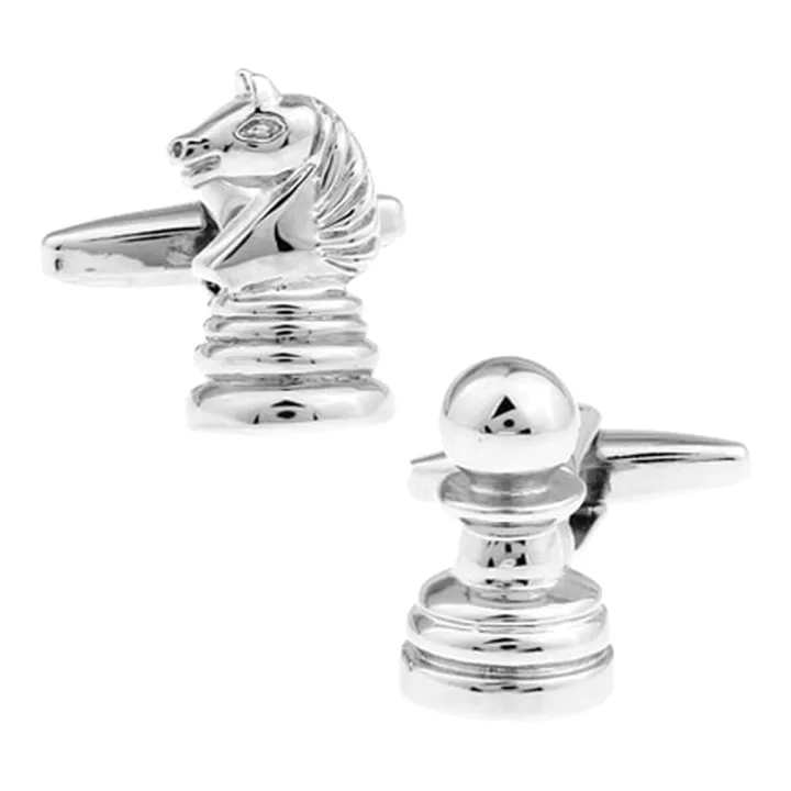【VisioN Super Shop】Men Gift Chess Cufflinks Novelty Knights & Pawns ...