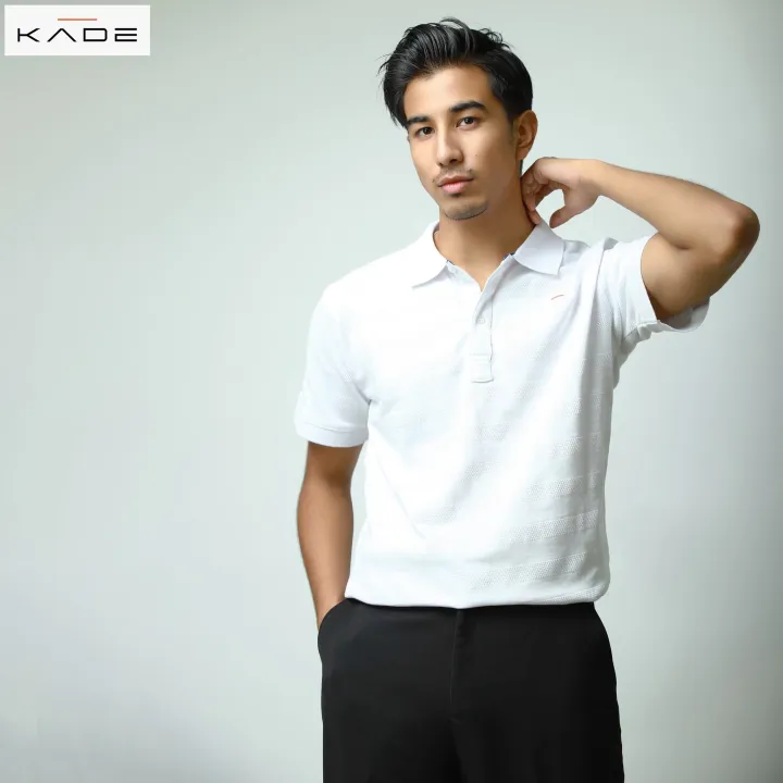 KADE White Textured Polo Shirt For Men | Daraz.com.np