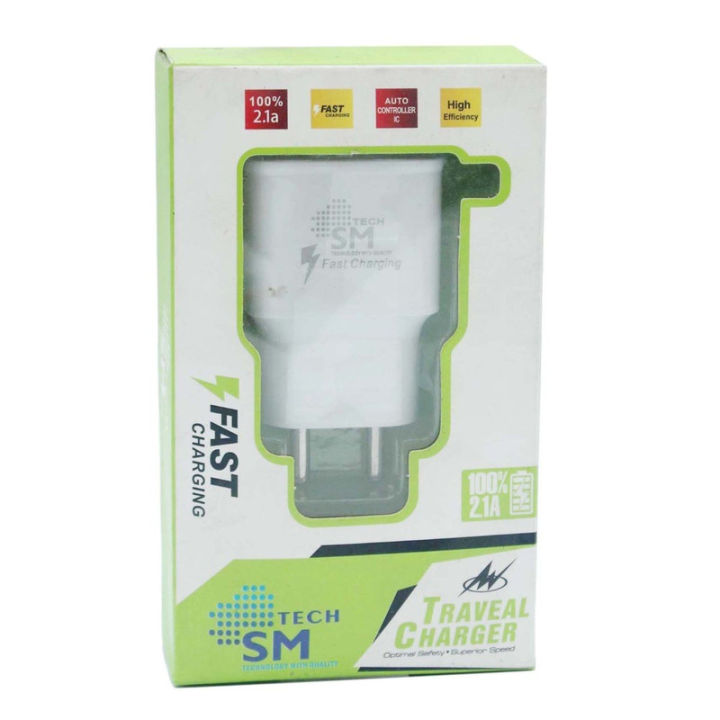 SM Tech USB Adapter 2.1A with Micro USB Cable | Daraz.com.np