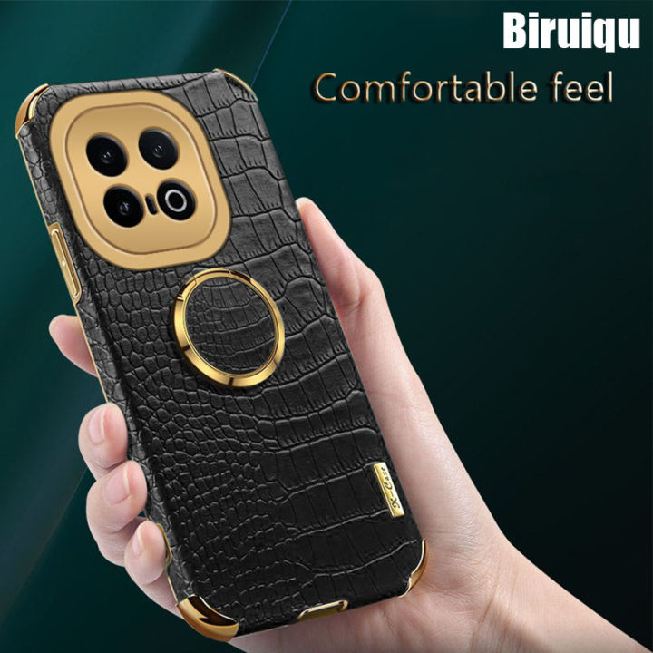Biruiqu For IQOO 13 Cases Luxury Crocodile Leather Anti-drop Back Cover ...