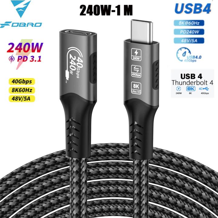 Clearance sale 8k USB C Cable 40Gbps 240W PD3.1 QC4.0 USB 4 type c Male to Female Extension ...