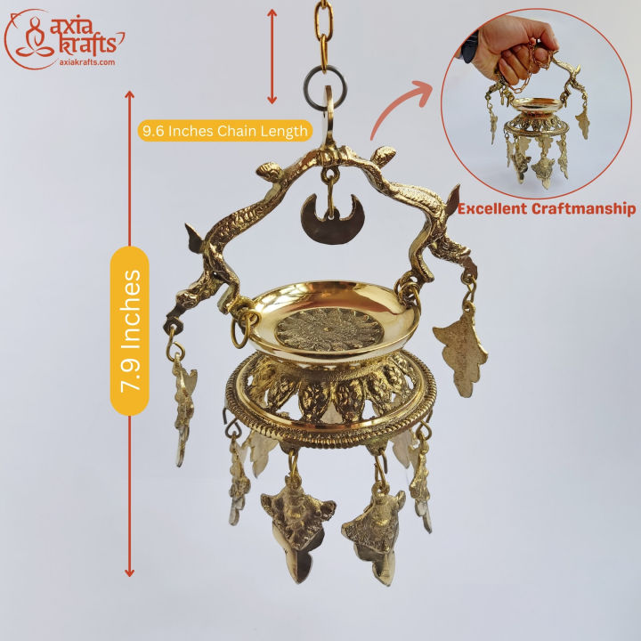 Axia Krafts Brass Chandrama Dalucha 22.5x10Cms | Hanging Panas | High ...