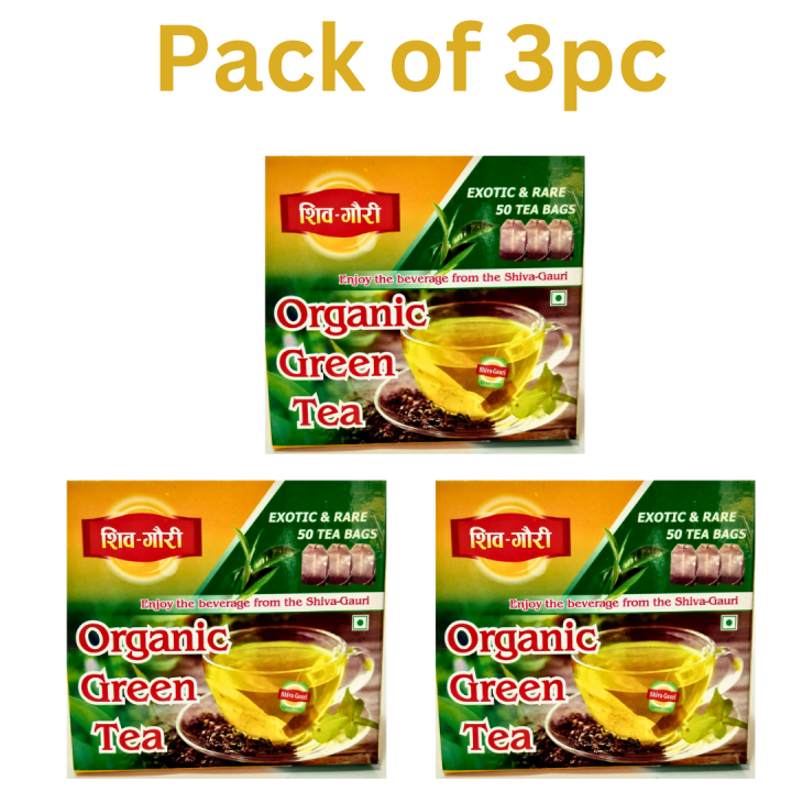 Shiva Gauri Organic Green Tea -50 Tea Bags Pack of 3pc | Daraz.com.np