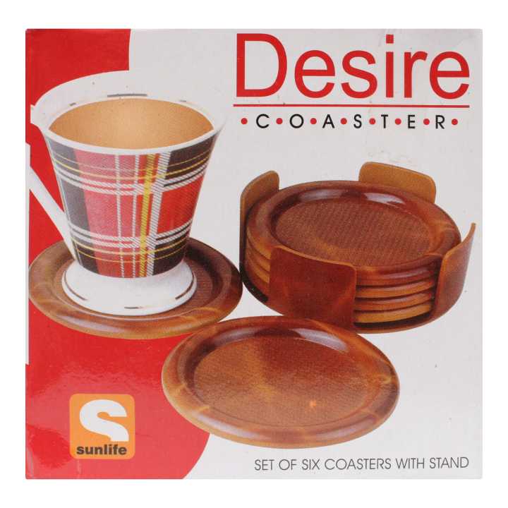 Desire Plastic Tea Coaster Set 0f 6 pcs With Stand | Daraz.com.np