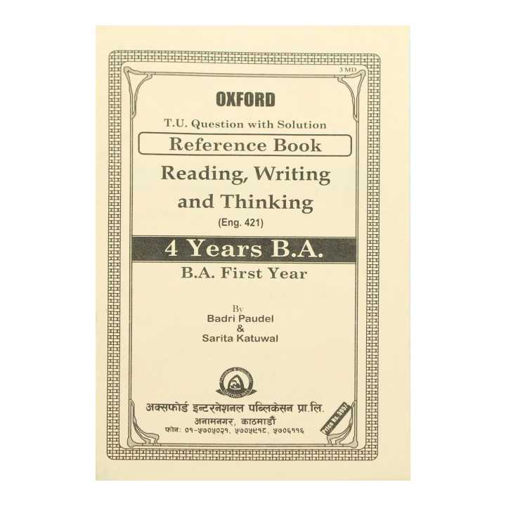 Reading, Writing And Thinking - Ba 1St - Reference Book - Tu Question ...
