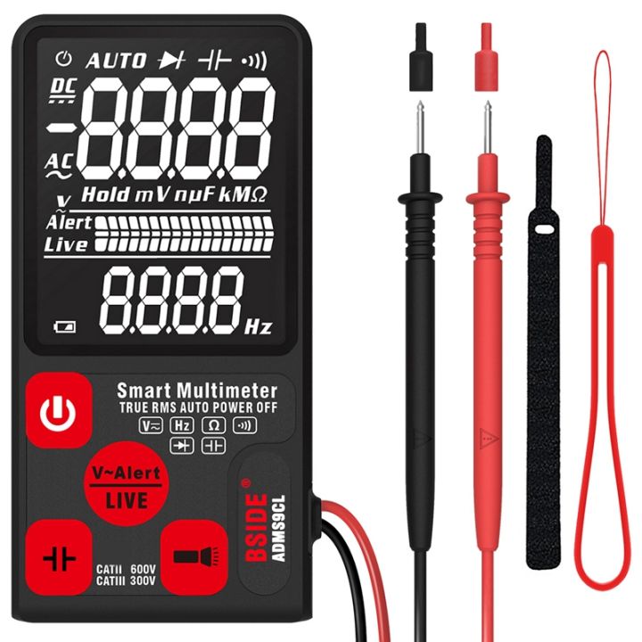 BSIDE ADMS9CL Multimeter Digital LCD 3 Lines Display Multi Tester True ...