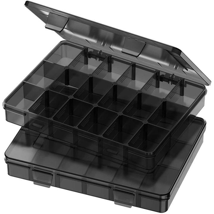 Plastic Stackable Organizer Container with Adjustable Dividers, Plastic ...