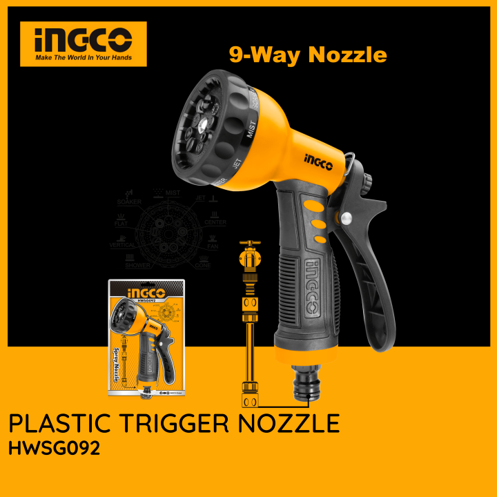 Ingco 9-Spray Patterns Plastic Trigger Nozzle HWSG092 | Daraz.com.np