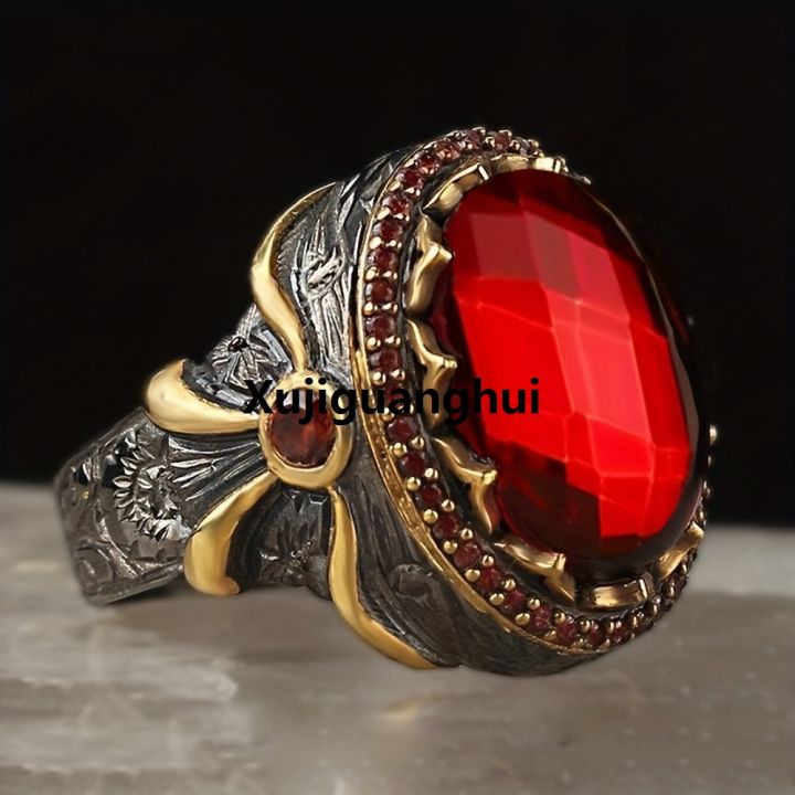 Xujiguanghui [ New ] Qiyu Retro Turtle Face Ruby Domineering Men's Punk ...