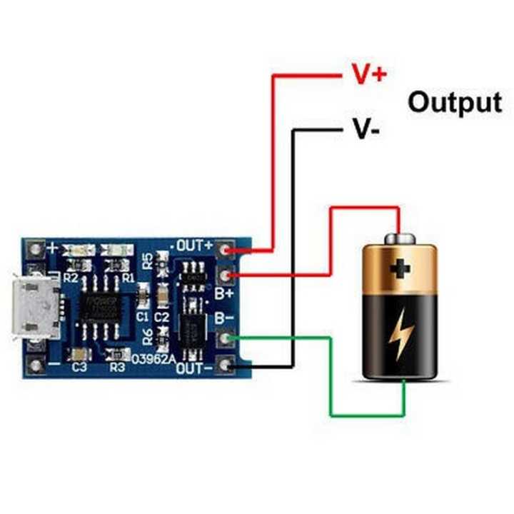 Charger Module 1A Li-Ion Lithium Battery Charging Module – Micro B USB ...