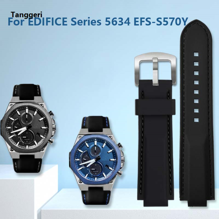 Tanggeri Silicon Watchband for Casio EDIFICE series 5634 EFS-S570YD/YDC ...