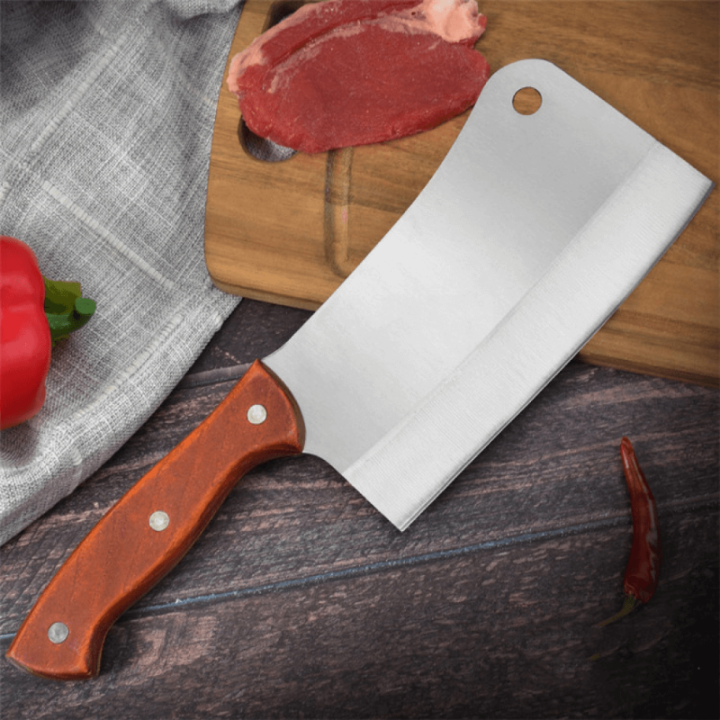 Heavy Duty Stainless Steel Meat Cleaver Butcher Knife With Wooden ...