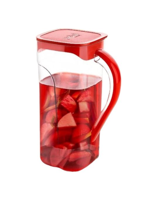 Apex Transparent Easy Pouring H2O Square Juice Jug with Airtight Lid ...