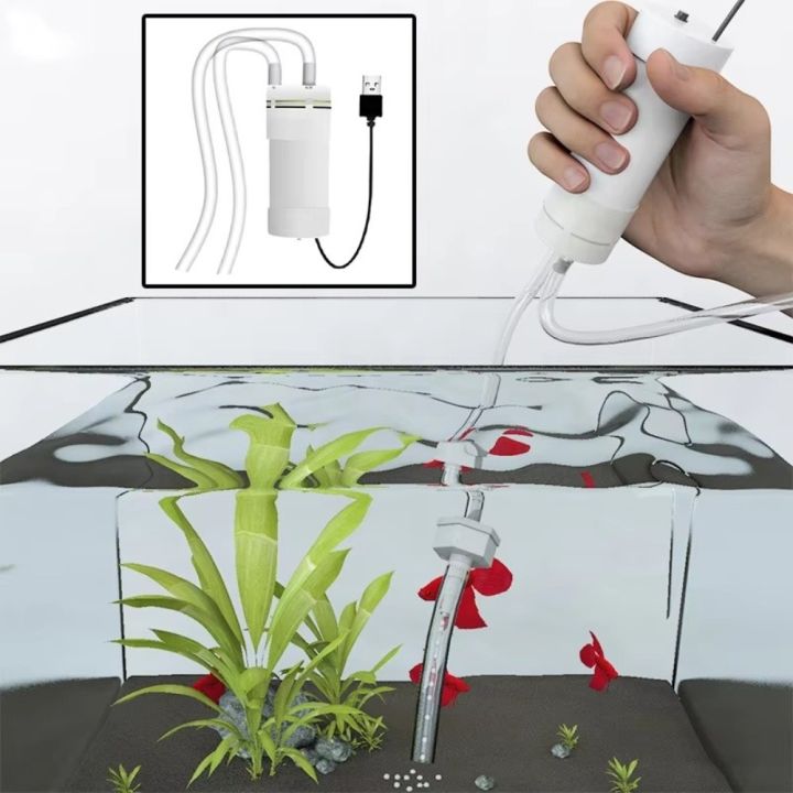 Portable Powered Fish Water Changer with Filter Gravel Cleaning ...