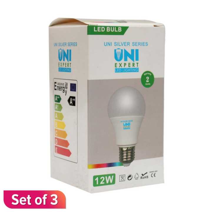 Uni Expert Led Bulb 12W B22 Set Of 3 | Daraz.com.np