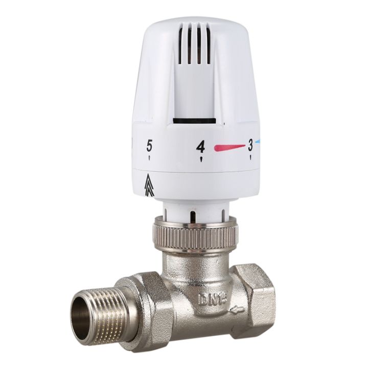Brass Thermostatic Radiator Valve Straight Type Automatic Temperature ...