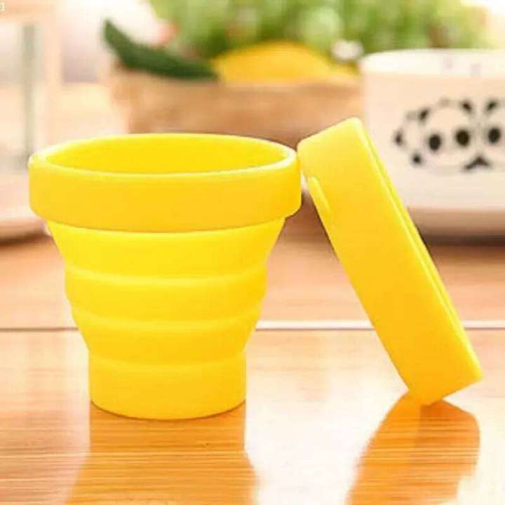 Portable Silicone Retractable Folding Cup Outdoor With Cover Coffee ...