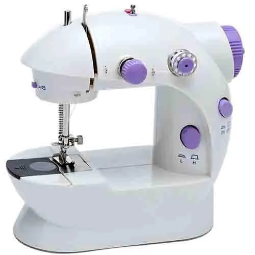 Portable Sewing Machine With Light And Cutter- White/Purple | Daraz.com.np
