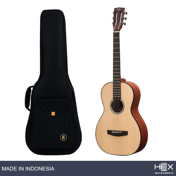 Hex Instruments Hive P100E M Parlor Acoustic/Electric Guitar With ...
