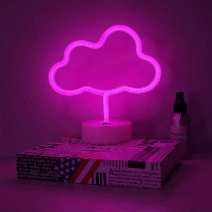 Cloud Shaped Neon Signs, Led Safety Decorative Neon Lights Night Table ...