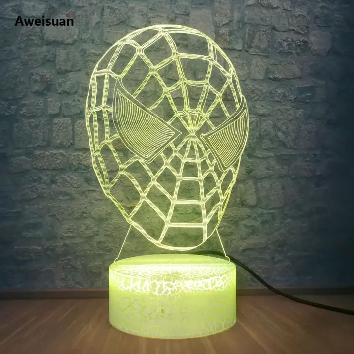 Aweisuan 【Innovative design】3D Spiderman Mask LED Night Lights ...