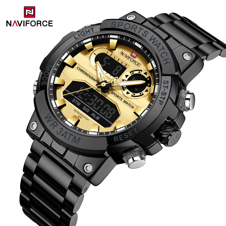 NAVI-FORCE 9237 Digital Quartz Watch for Men - Gold / Black | Daraz.com.np