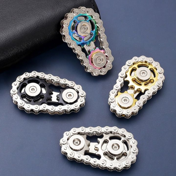Focus ADHD Tool Chains Gear Fidget Spinner Spinning Top Gyroscope Hand ...