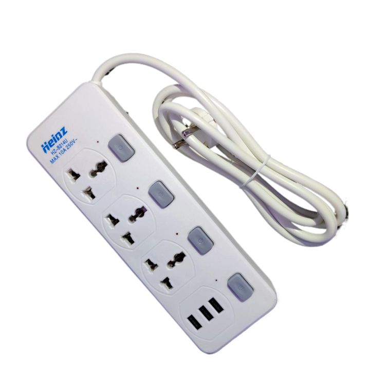 High Power 2500W Mutiplug With 3 Power Socket, 3 USB Socket | Daraz.com.np