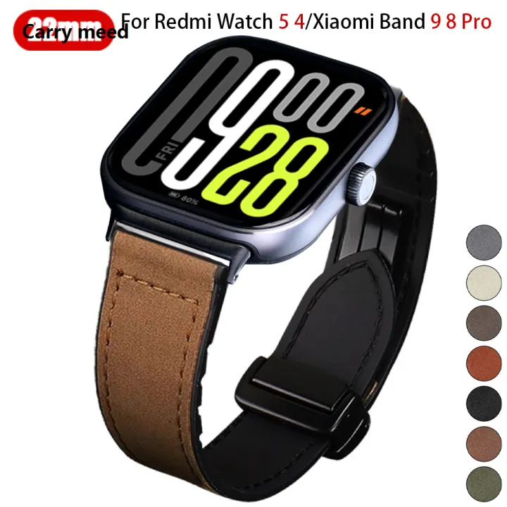 Carry meed 22mm Leather Silicone Strap For Redmi Watch 5 4 Magnetic ...