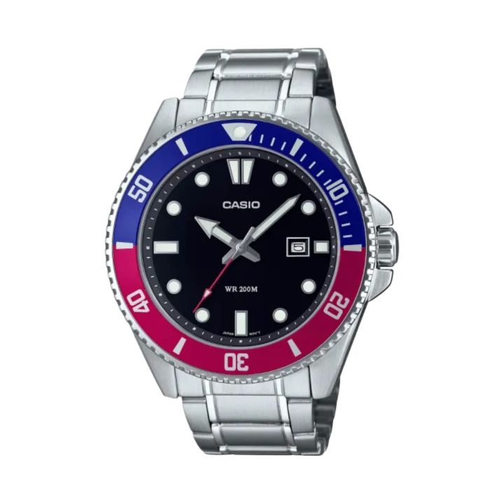 Casio Mdv-107D-1A3Vdf Analog Quartz Black Dial Stainless Steel Watch ...