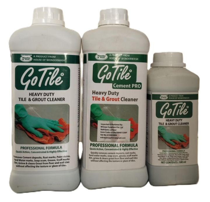 Tile Cleaner -GoTile Pro Tile & Grout Cleaner |Cement Pro | Trusted by Professionals | Highly ...