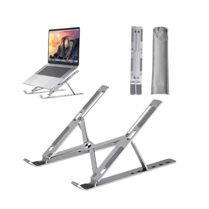 Premium Metal Laptop Stand with Creative Folding Storage | Daraz.com.np