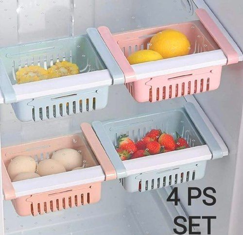 Fridge Drawer Basket Refrigerator Organizer Kitchen Rack Adjustable ...
