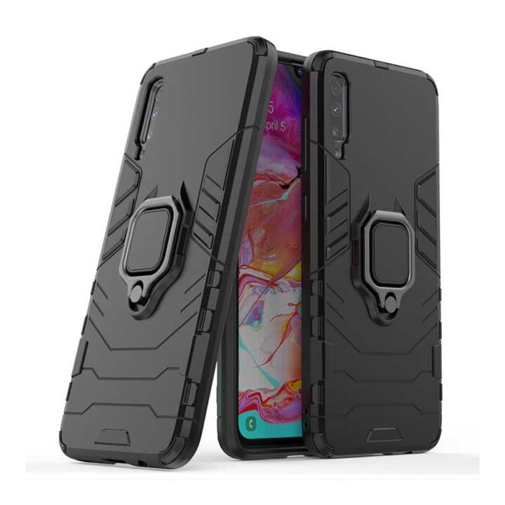 Lenuo Phone Case for Samsung Galaxy A70 Silicone PC Metal Ring Holder ...