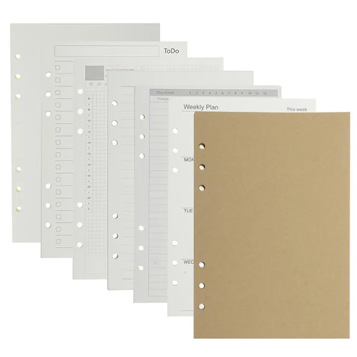 A5 loose leaf paper spiral clip dairy product weekly and monthly plan ...