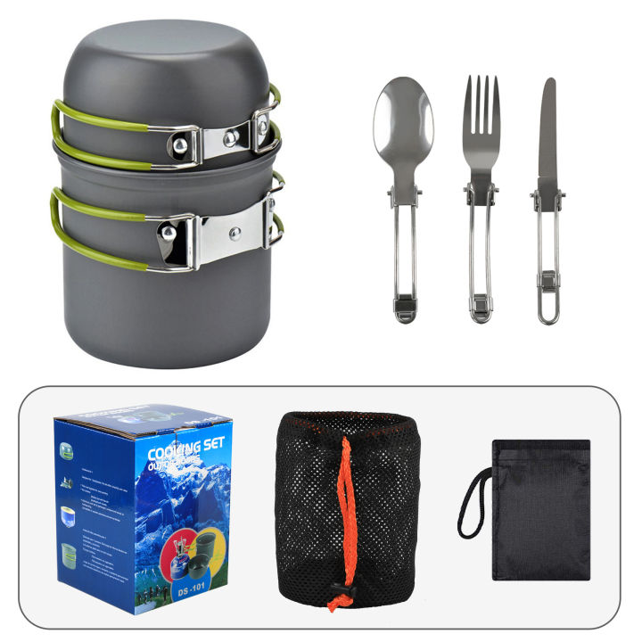Outdoor hiking Camping Cookware Set 1-2 Person Outdoor Lightweight ...