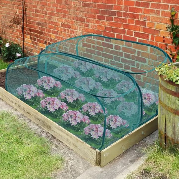 Easy Setup Foldable Protection Netting Raised Beds with Ground Stakes ...