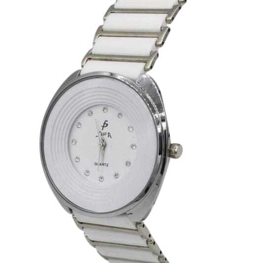 Supa White Strap Round Fancy Watch For Women | Daraz.com.np