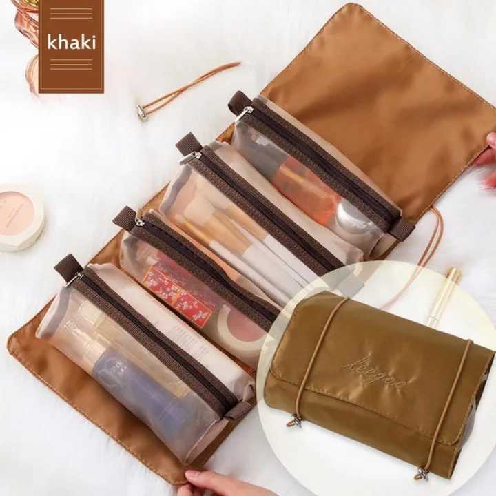Rolling Makeup Pouch Organizer with Detachable Mesh Bags | Daraz.com.np