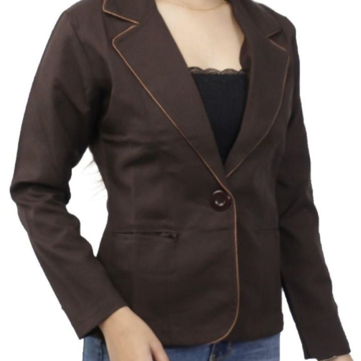 Boss Lady Single Breasted Double Button Full Sleeve Formal Coat for ...