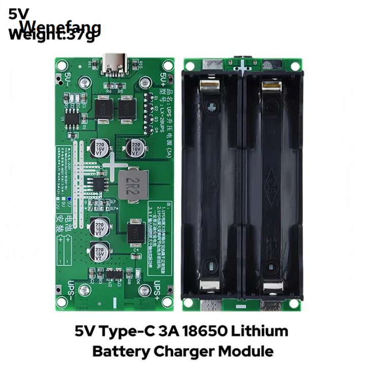 Wenefang Type-C 15W 3A 18650 Lithium Battery Charger Module DC-DC Step ...