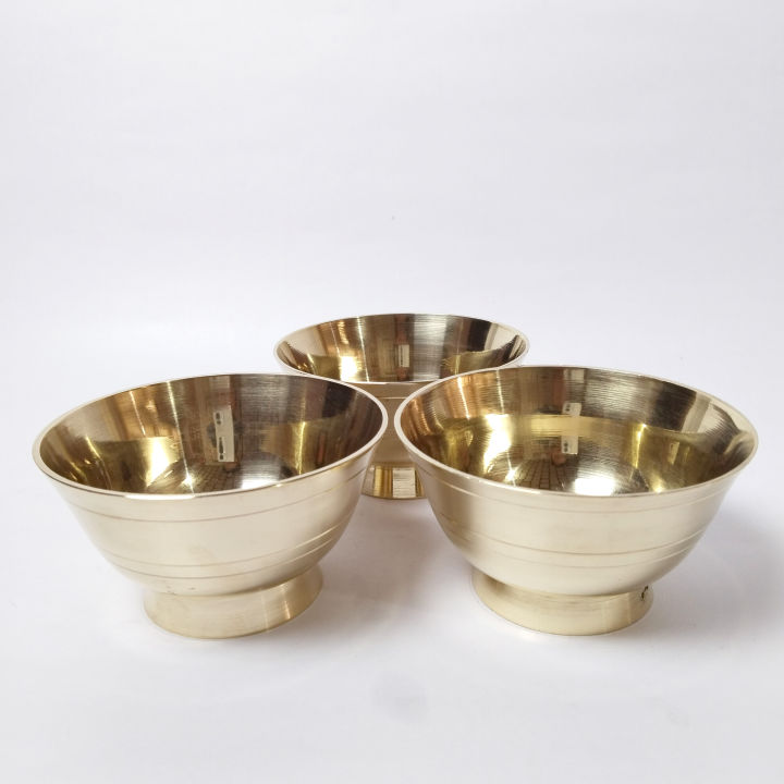 Brass Bowl (Kachaura) 6.5 Cms (Set of 3 Bowls) | Shiva Metal Udhyog ...