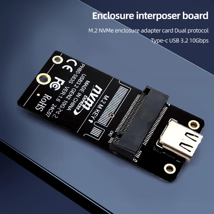 M.2 To Type-C HDD Case Adapter Board NVME HDD Enclosure Interposer Board JMS583 Chip 10Gbps ...