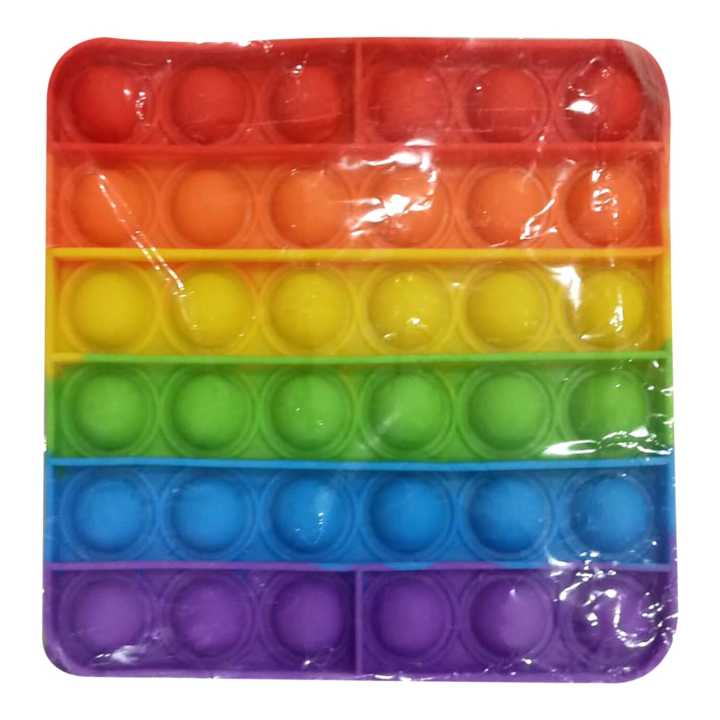 Rectangular 6 Layer Colorful Pop it Fidget Toy Push Pop Bubble Stress ...