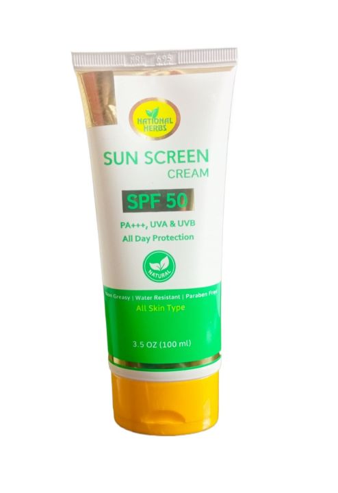 National Herbs Sun Screen Cream SPF 50PA+++ With Papaya and Saffron ...