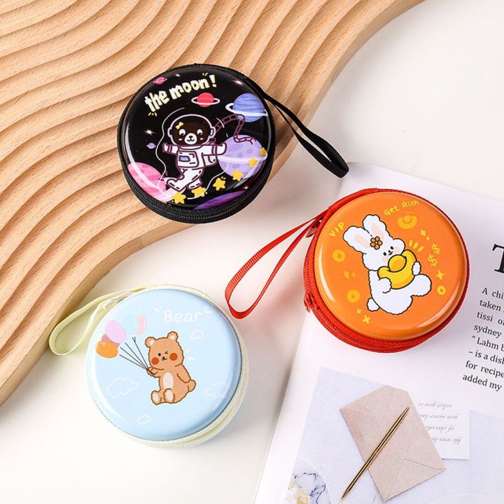 Tinplate Zipper Round Square Headset Bag Gift Women Students Wallet ...
