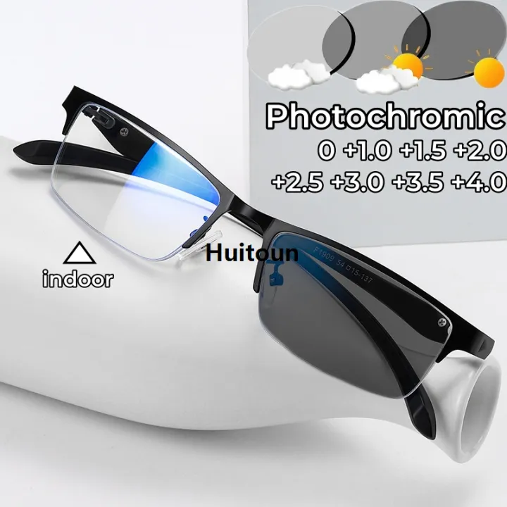 Huitoun Portable Anti-blue Light Photochromic Far Sight Glasses ...