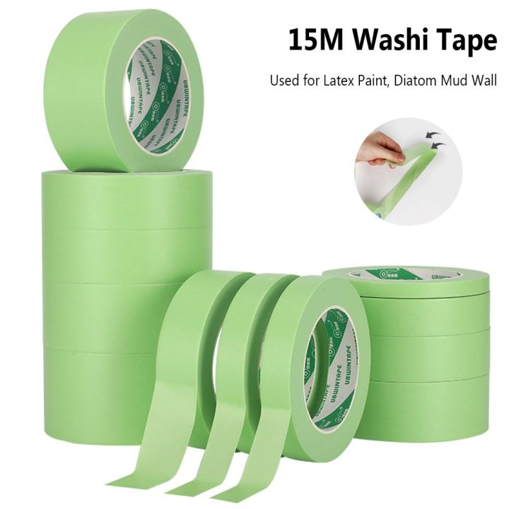 15M Professional Art Latex Paint Washi Tape Weak Viscous Self-Adhesive ...